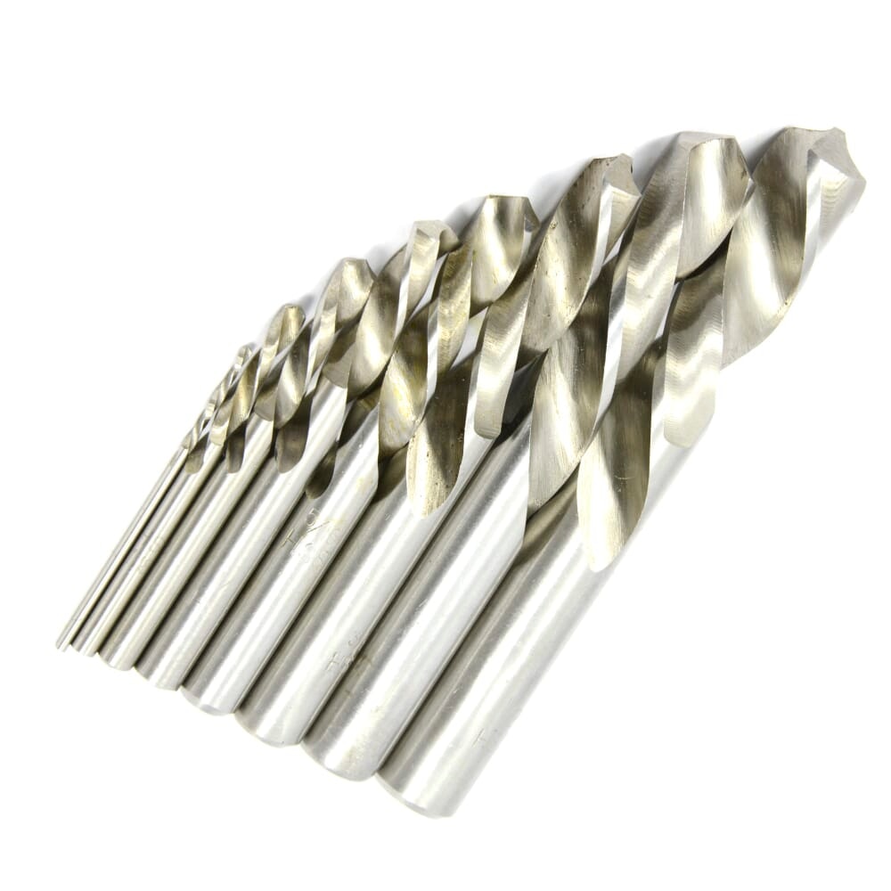 8-Piece Stubby Left Hand Drill Bit Set, High Speed Steel (HSS)