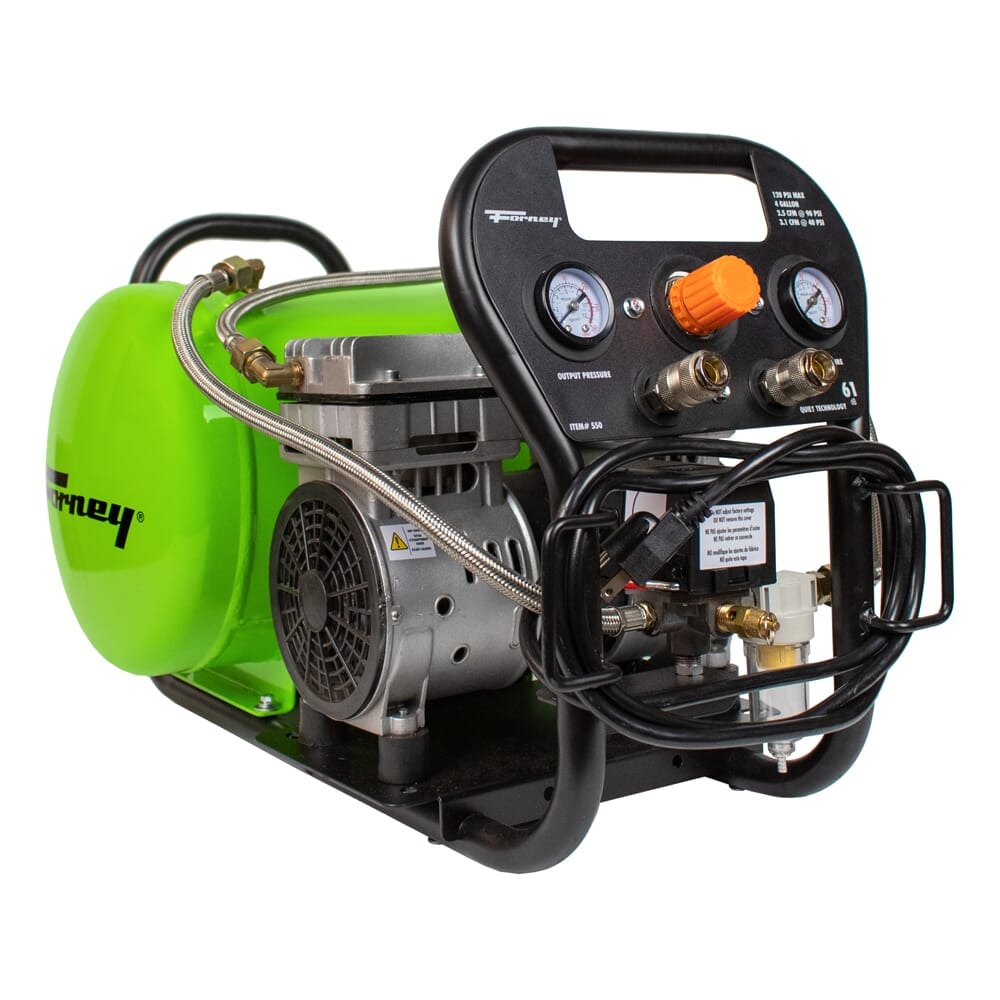 Fornair® 1.0 HP, 4 Gal, Oil-Free Air Compressor, 120 PSI, 2.5 CFM