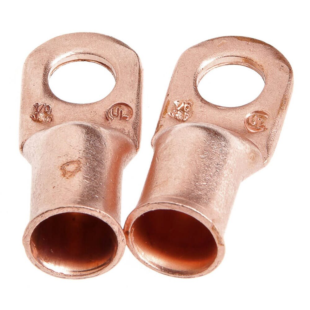 Lug for Number 1/0 Cable, 3/8 in Stud, Premium Copper