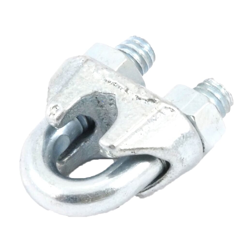 Wire Rope Clips, Zinc-Plated, 1/4 in