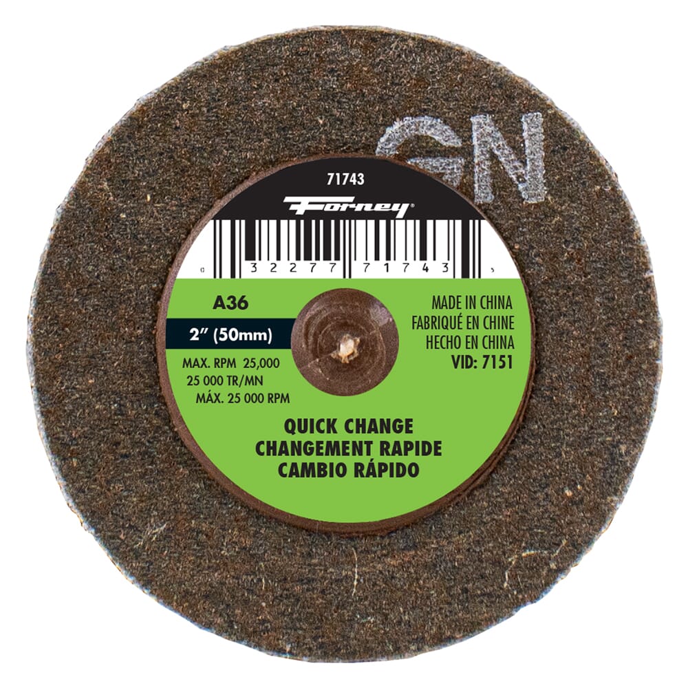 Quick Change Sanding Disc, 2 in, 36 Grit