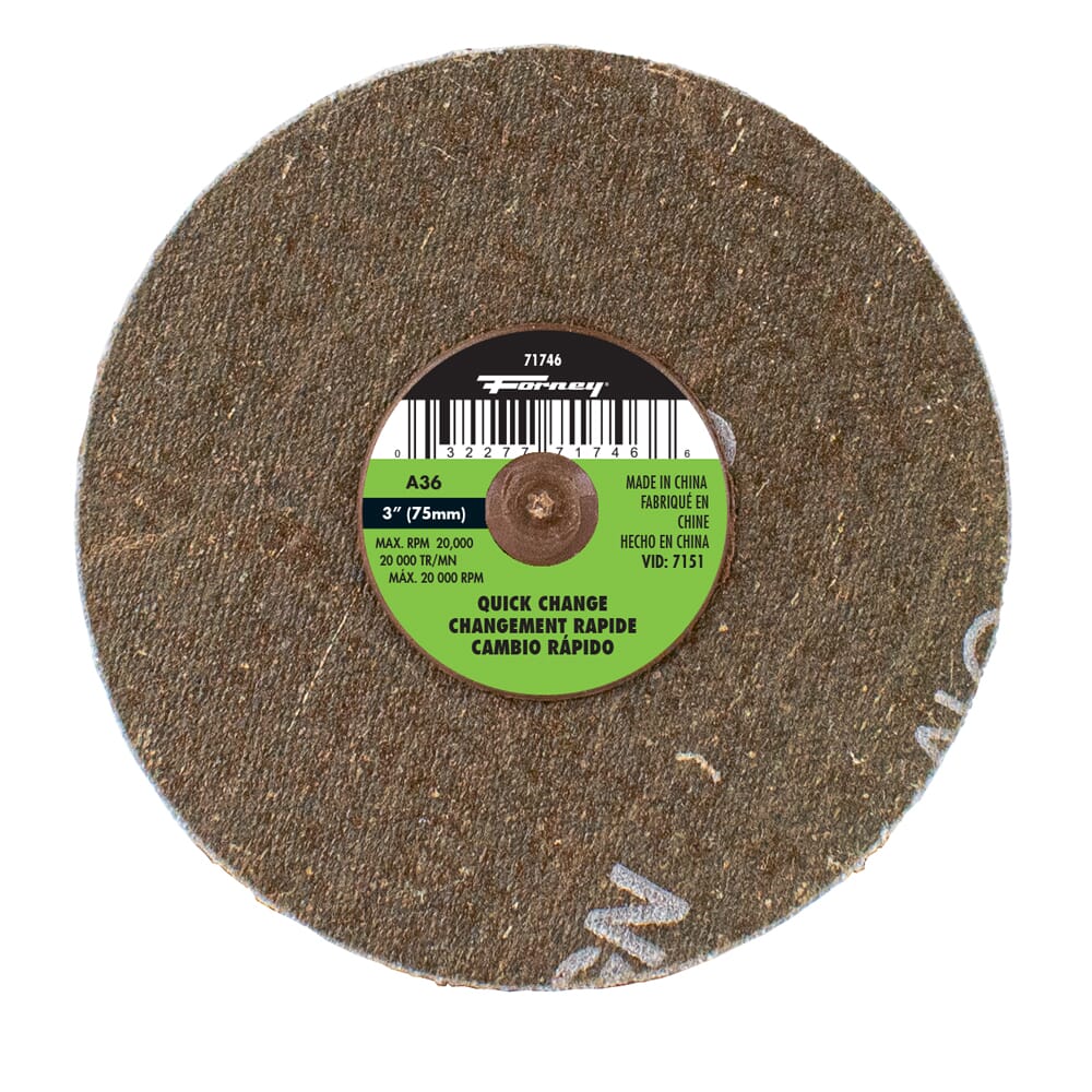 Quick Change Sanding Disc, 3 in, 36 Grit