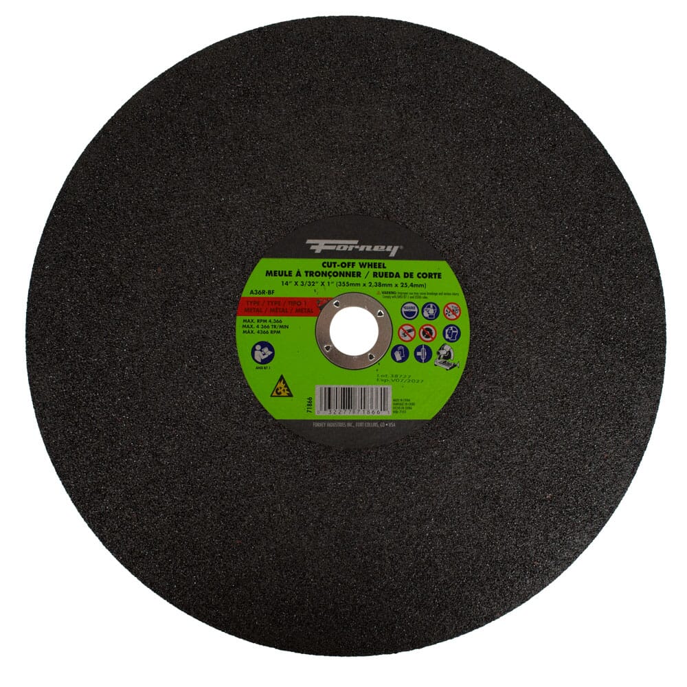 Cutting Wheel, Metal, Type 1 (Flat), 14 in x 3/32 in x 1 in