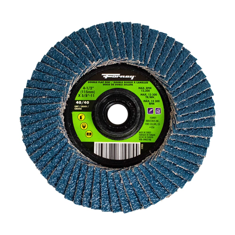 Double Sided Flap Disc, 40/40 Grits, 4-1/2 in