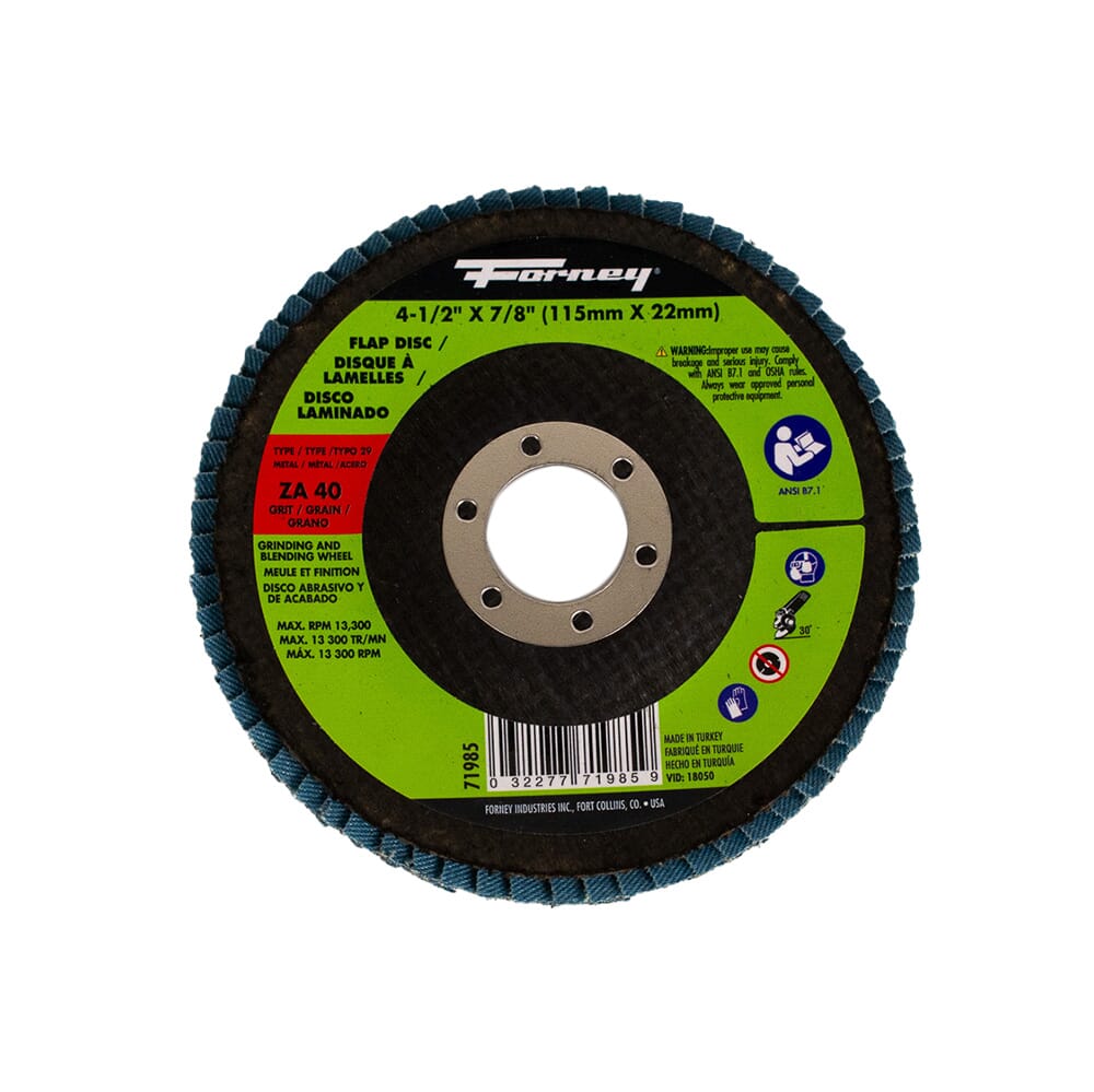 Flap Disc, Type 29 (Designed for Grinding and Finishing), 4-1/2 in x 7/ ...