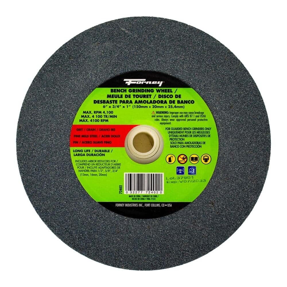 Bench Grinding Wheel, 6 in x 3/4 in x 1 in