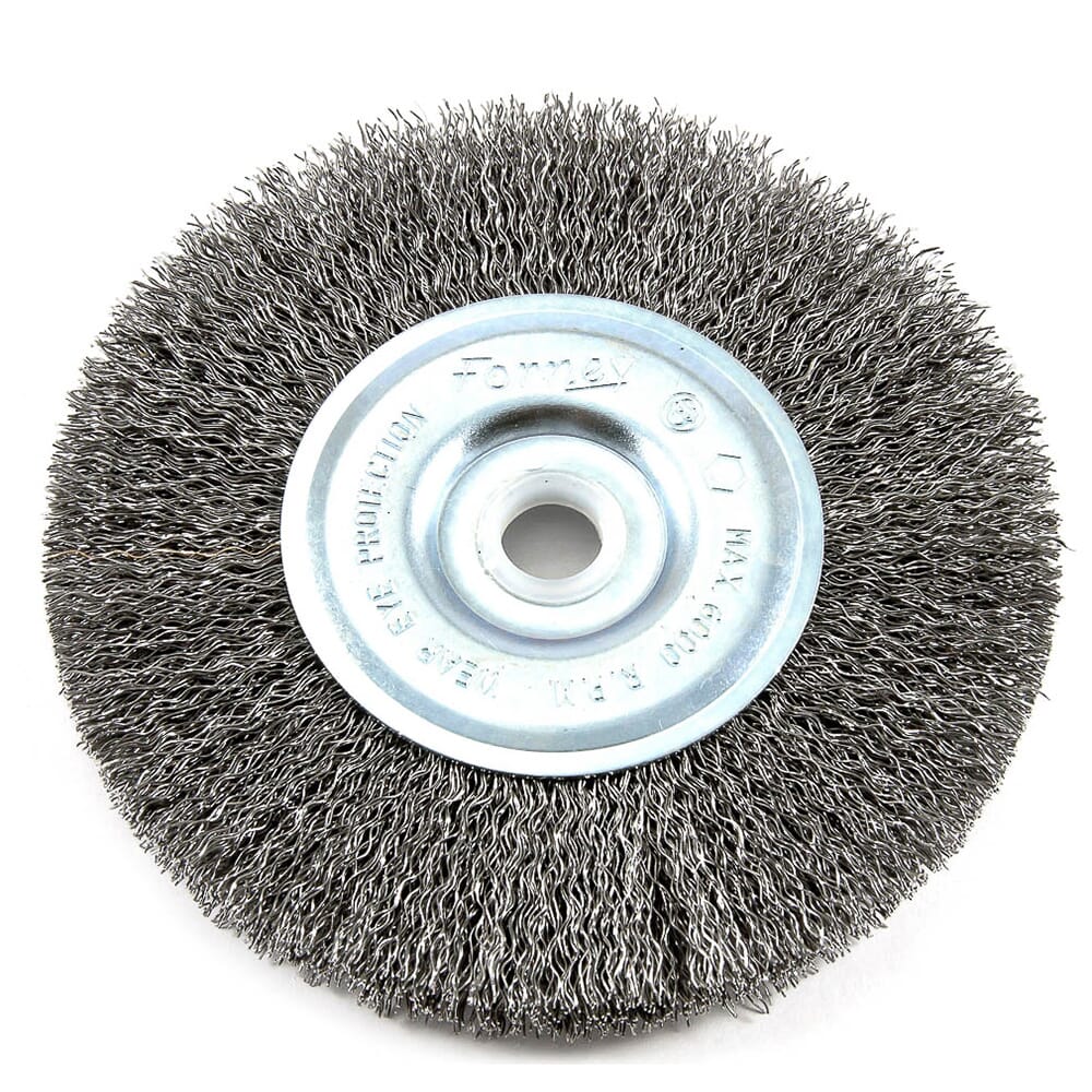 Wire Wheel, Crimped, 5 in x .012 in x 1/2 in - 5/8 in Arbor
