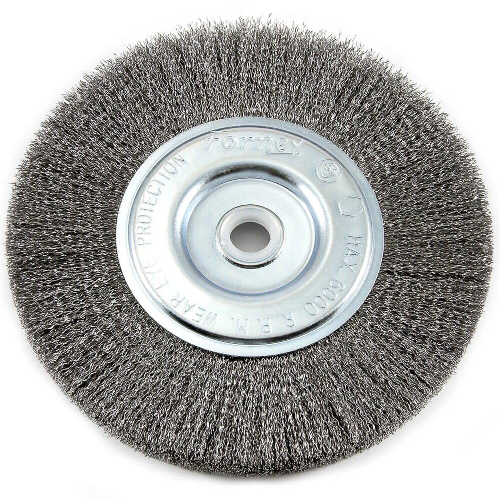 Wire Wheel, Crimped, 6 in x .008 in x 1/2 in - 5/8 in Arbor
