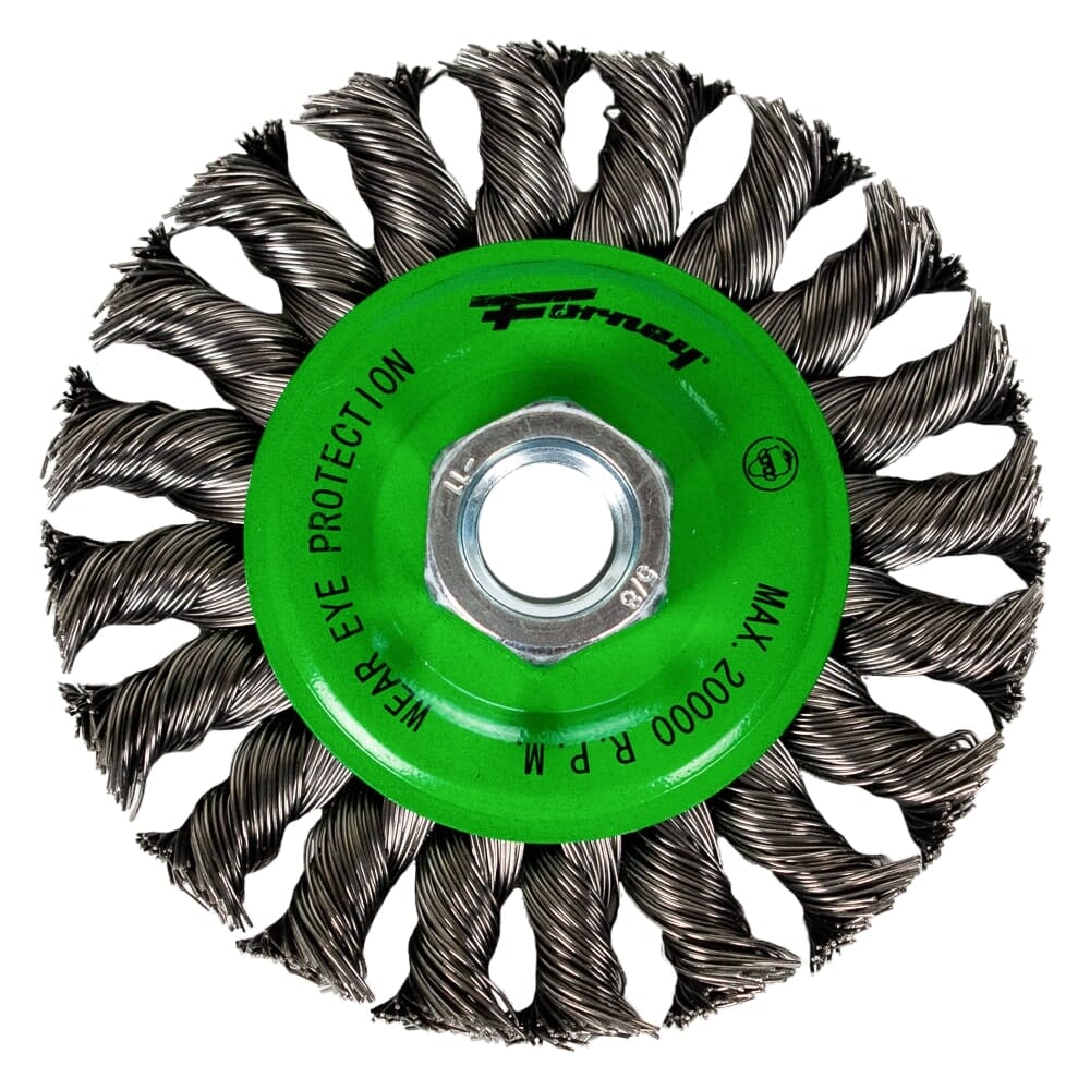 Wire Wheel, Knotted, 4 in x .020 in x 5/8 in-11 Arbor