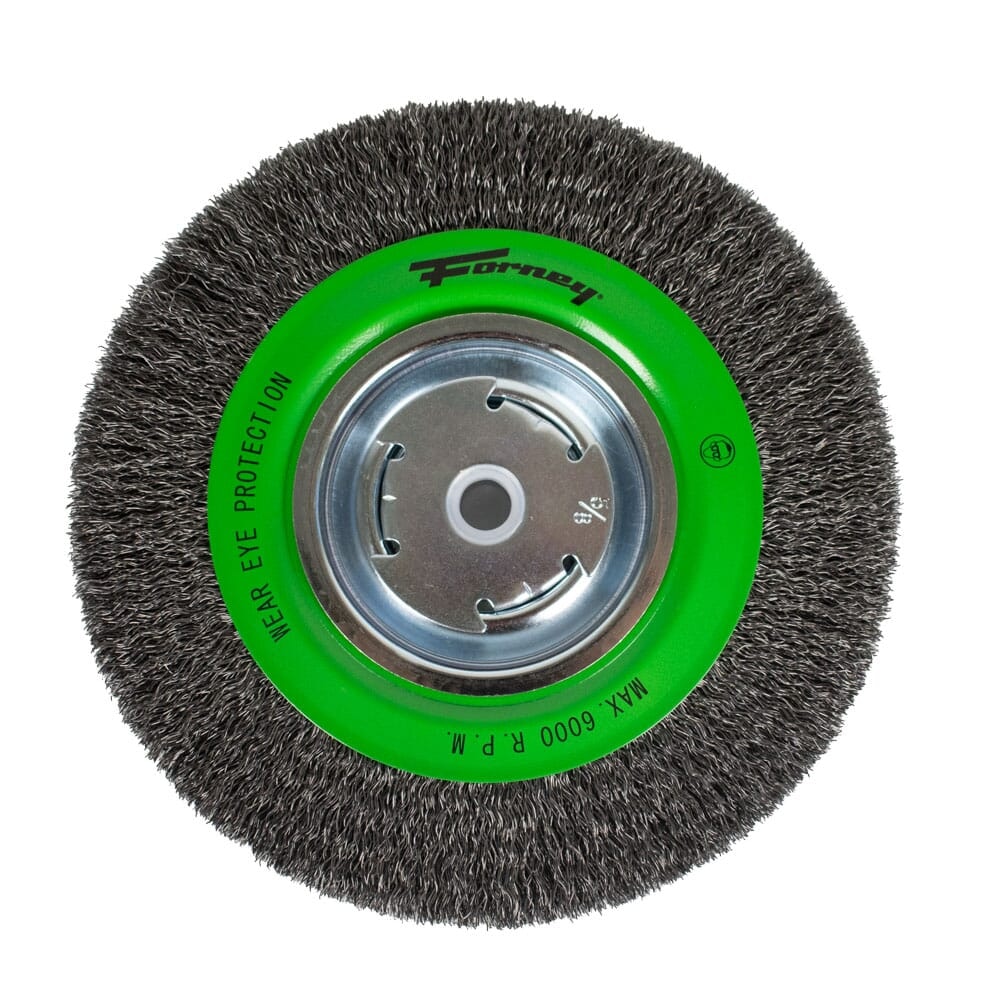 Wire Wheel, Crimped, 8 in x .014 in x 1/2 in - 5/8 in Arbor