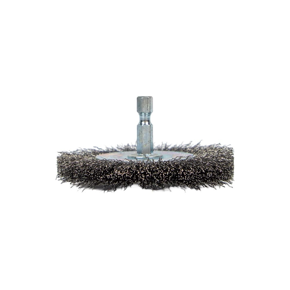Wire Wheel Crimped, 3 in x .008 in x 1/4 in Hex Shank