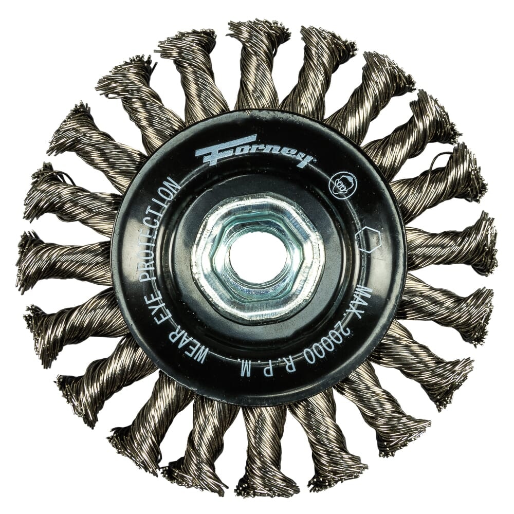 Command PRO Wire Wheel, Knotted, Stainless Steel, 4 in x .020 in x 5/8 ...