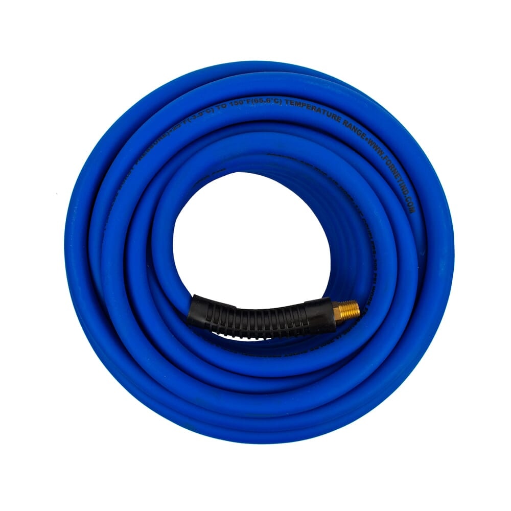 Blue Hybrid Air Hose, 1/4 in ID x 50 ft, 1/4 in MNPT fitting